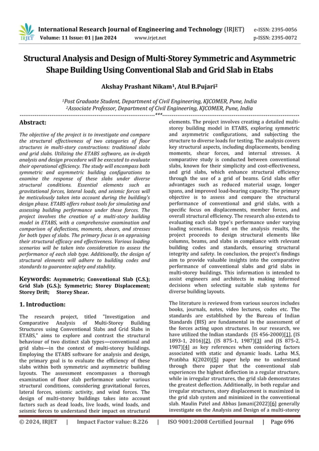 Structural Analysis and Design of Multi-Storey Symmetric and Asymmetric Shape Building Using ...