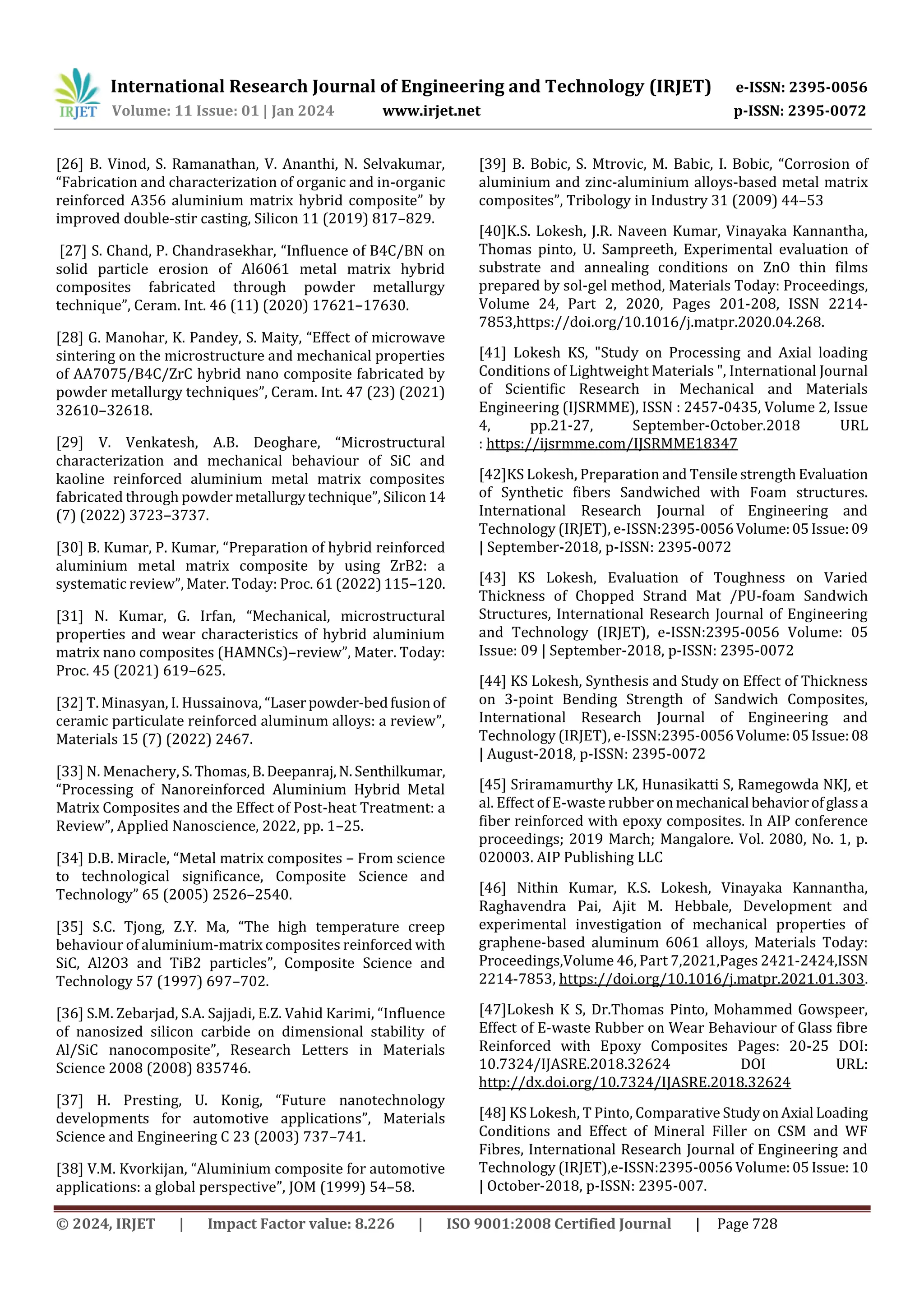 A Review on the Progress and Challenges of Aluminum-Based Metal Matrix ...