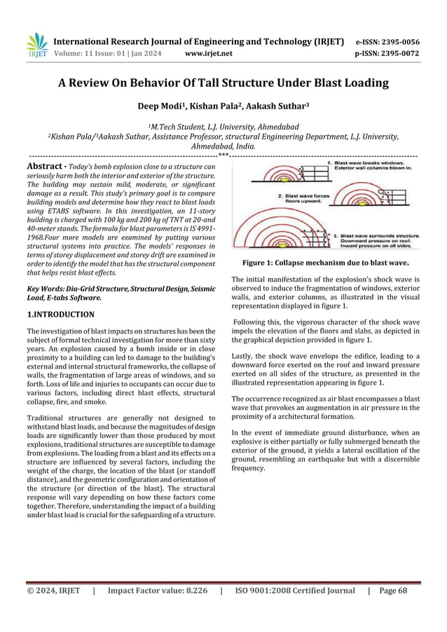 A Review On Behavior Of Tall Structure Under Blast Loading | PDF