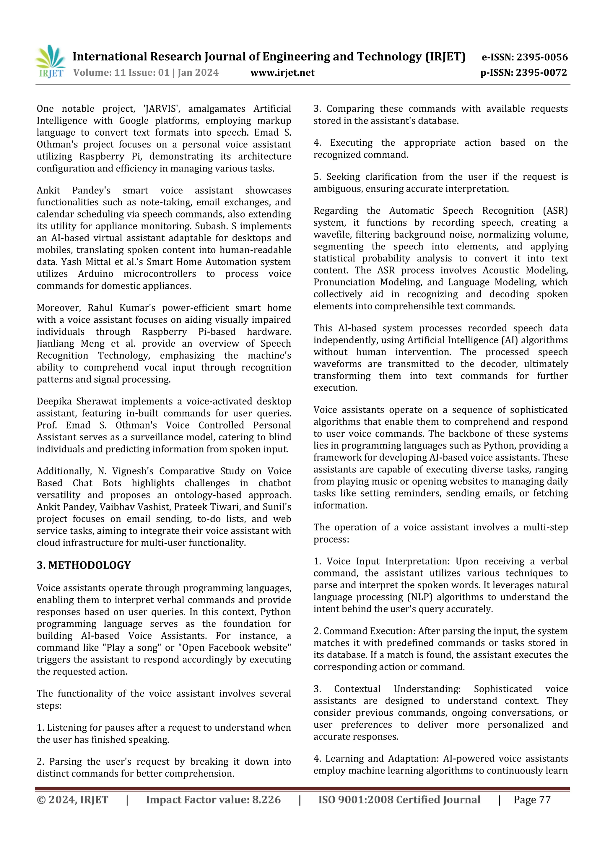 A SURVEY ON AI POWERED PERSONAL ASSISTANT | PDF