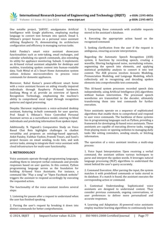 A SURVEY ON AI POWERED PERSONAL ASSISTANT | PDF