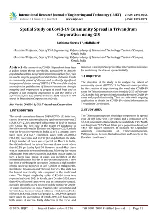 Spatial Study on Covid-19 Community Spread in Trivandrum Corporation using GIS | PDF