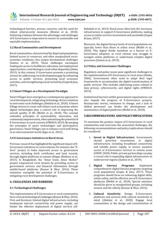 The Impact of E- Governance on Rural Communities in Smart Villages. | PDF