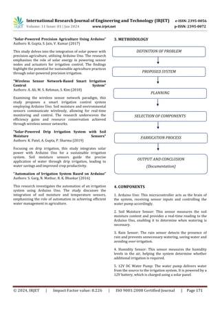 Fabrication of Solar Powered Automatic Irrigation System Using Arduino ...