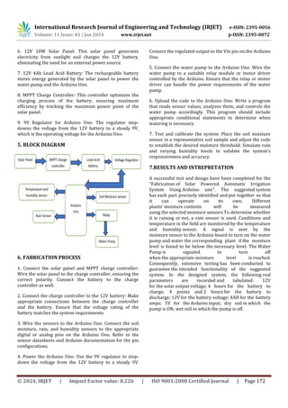 Fabrication of Solar Powered Automatic Irrigation System Using Arduino ...