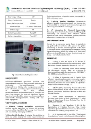 Fabrication of Solar Powered Automatic Irrigation System Using Arduino ...