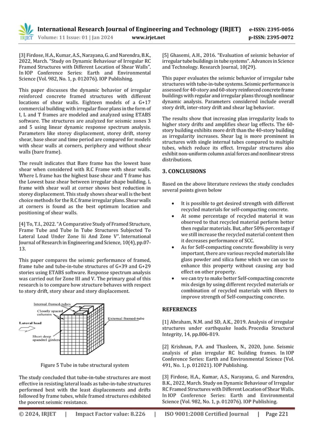 A Review on Seismic Performance of Plan Irregular Building With Different Structural Systems ...