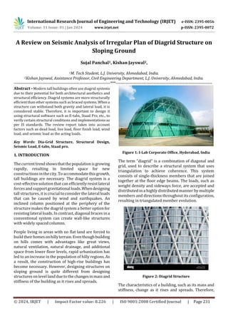 A Review on Seismic Analysis of Irregular Plan of Diagrid Structure on Sloping Ground | PDF