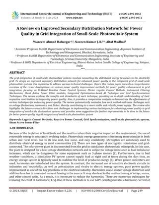 A Review on Improved Secondary Distribution Network for Power Quality ...