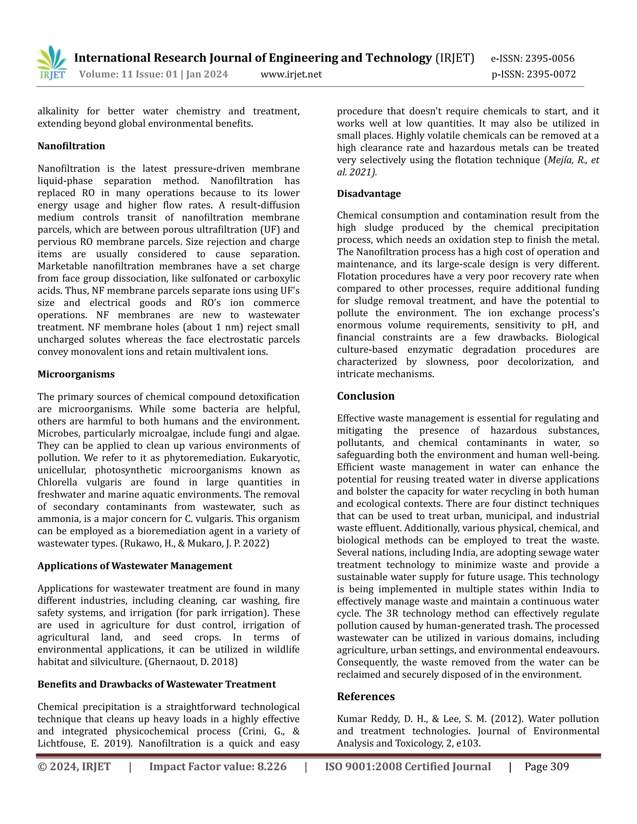 Improving the Effectiveness of Wastewater Treatment Systems to Enhance ...