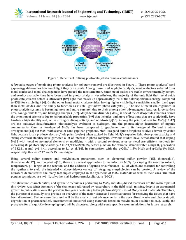 Review on Synthesis and Applications of Nanomaterial Molybdenum ...