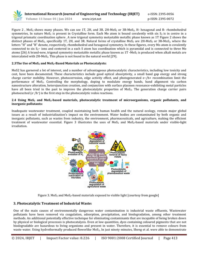 Review on Synthesis and Applications of Nanomaterial Molybdenum ...