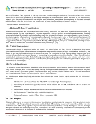 Mass Fatality Incidence and Disaster Victim Identification- A ...