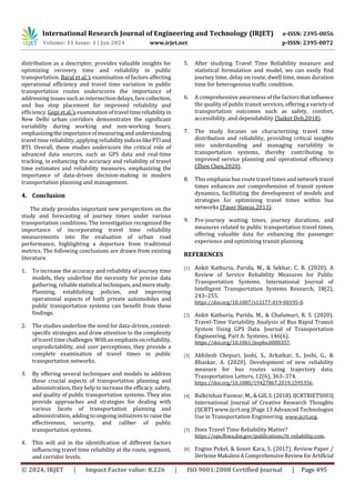 A Review Paper on Travel Time Reliability in Public Transportation | PDF