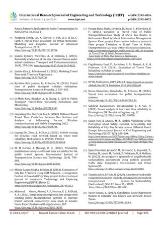 A Review Paper on Travel Time Reliability in Public Transportation | PDF