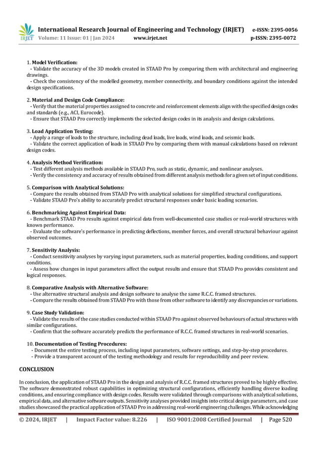 R.C.C. Framed Structure Design and Analysis Using STAAD Pro | PDF