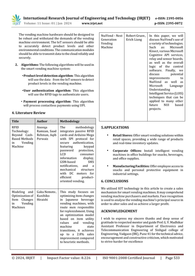 Smart Vending Machine System Using IOT | PDF | Internet of Things | Internet