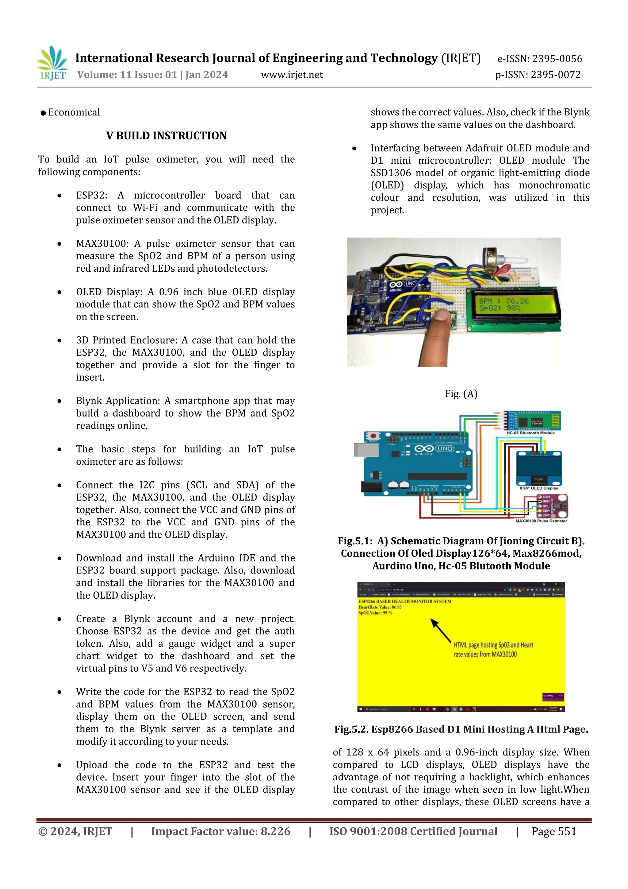 IOT BASED PORTABLE HEART RATE & SPO2 PULSE OXIMETER | PDF