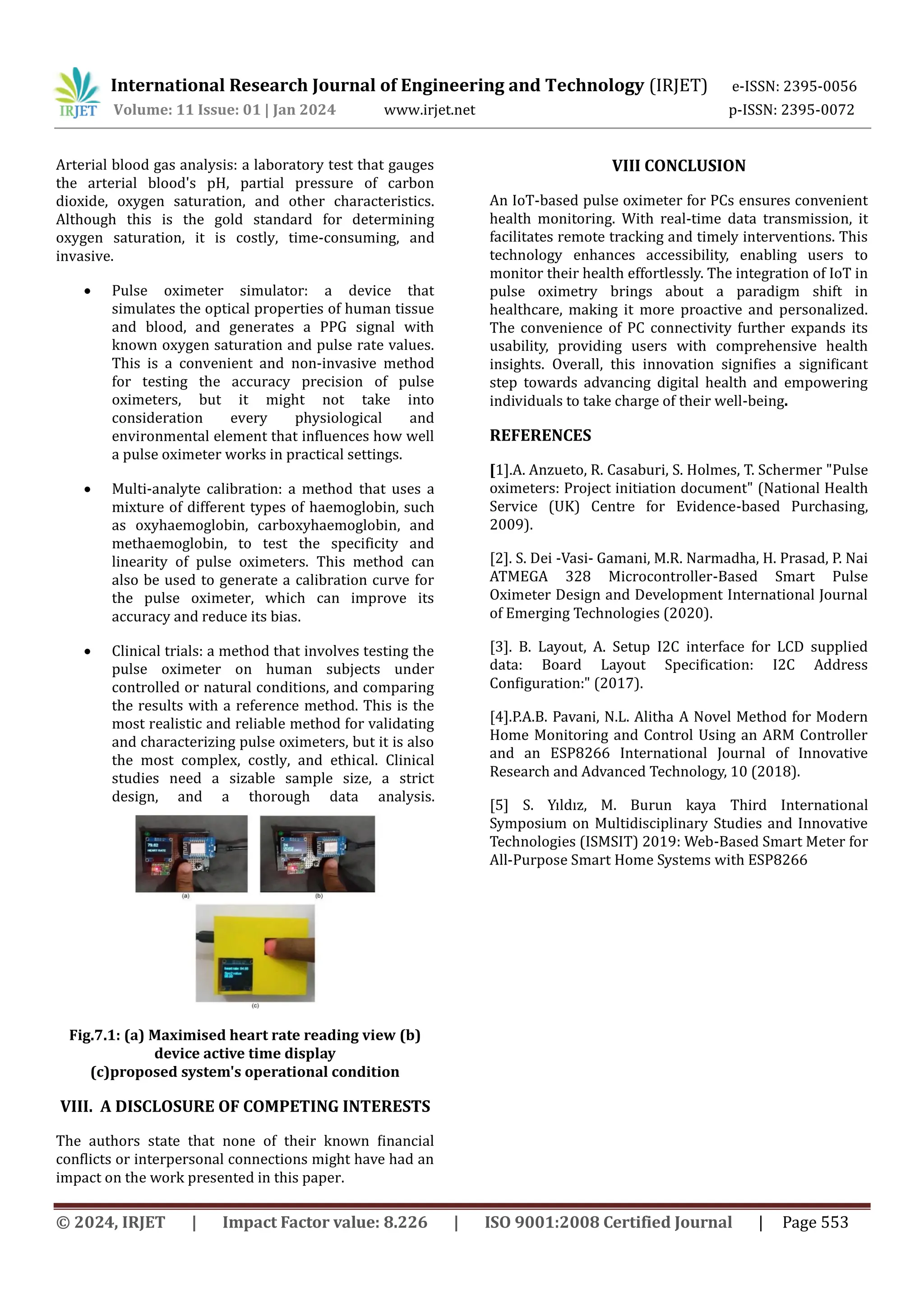 IOT BASED PORTABLE HEART RATE & SPO2 PULSE OXIMETER | PDF