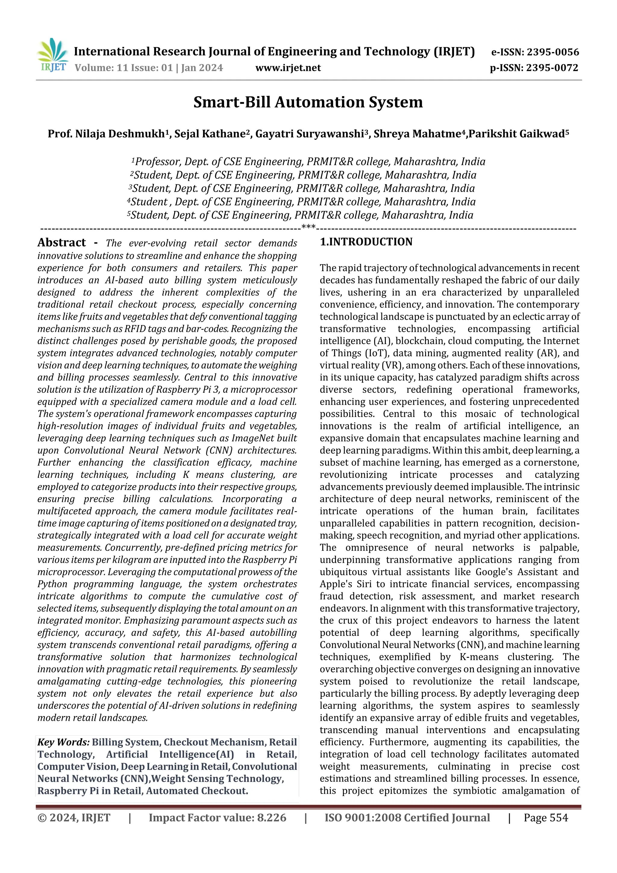 Smart-Bill Automation System | PDF