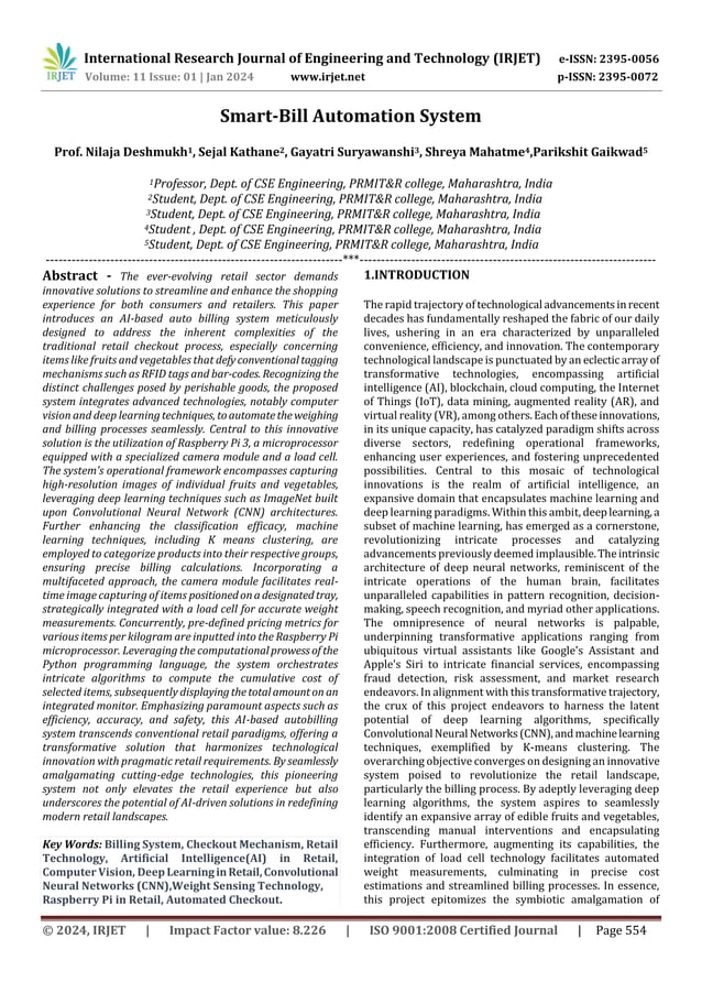 Smart-Bill Automation System | PDF