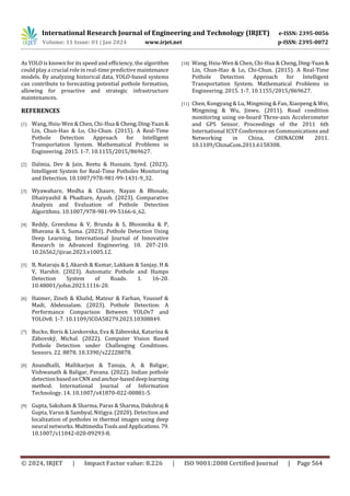 Pothole Detection for Safer Commutes with the help of Deep learning and ...