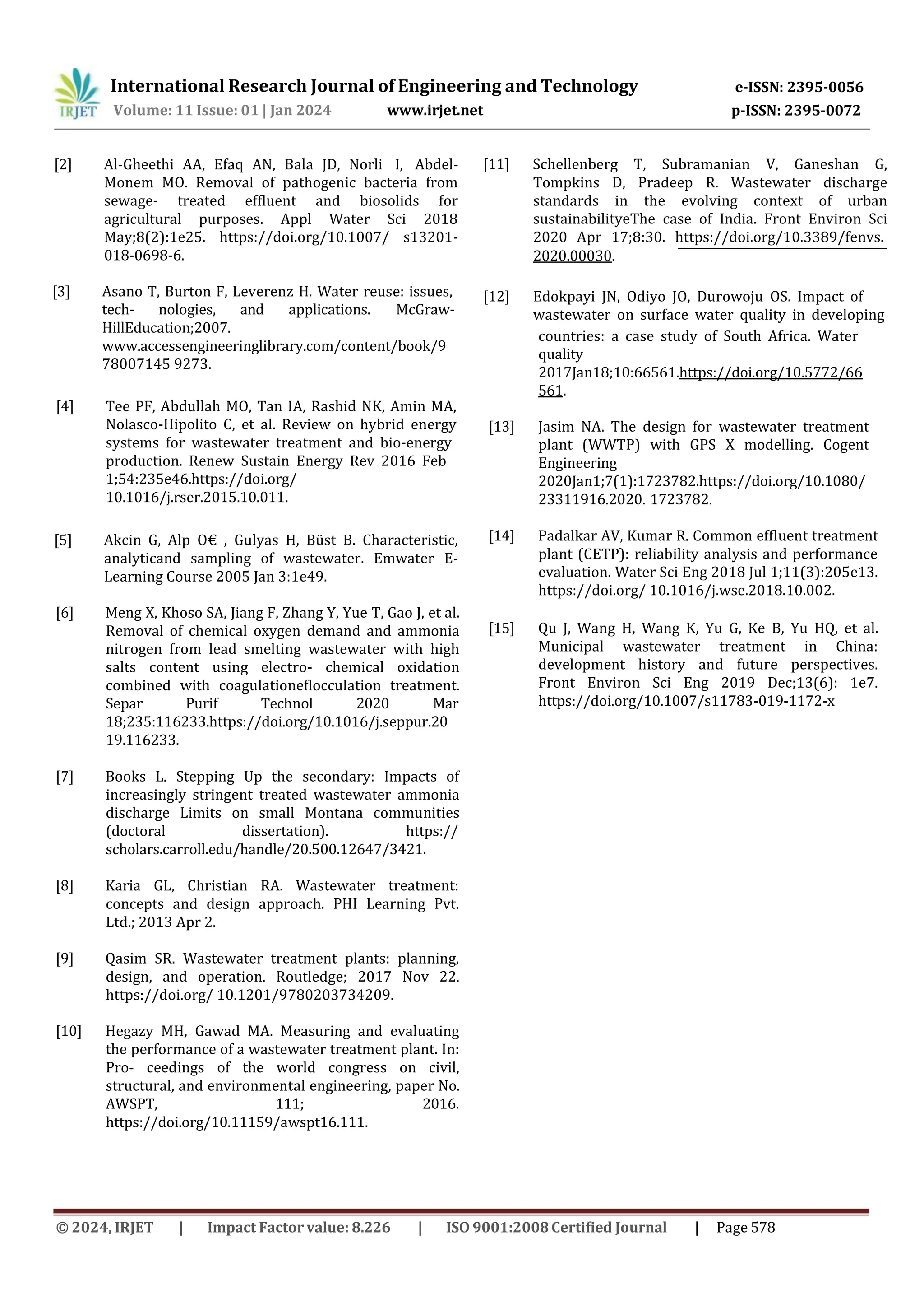 Performance Evaluation of Sewage Treatment Plant: A Review | PDF