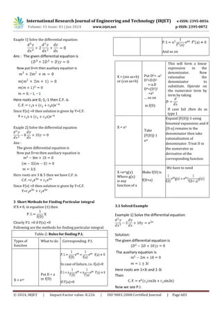Solving Linear Differential Equations with Constant Coefficients | PDF