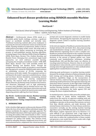 Enhanced heart disease prediction using SKNDGR ensemble Machine Learning Model | PDF