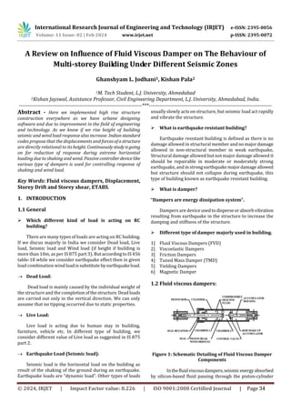 A Review on Influence of Fluid Viscous Damper on The Behaviour of Multi-storey Building Under ...