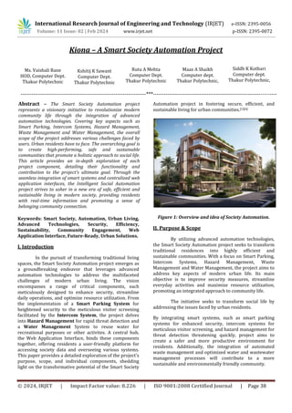 Kiona – A Smart Society Automation Project | PDF