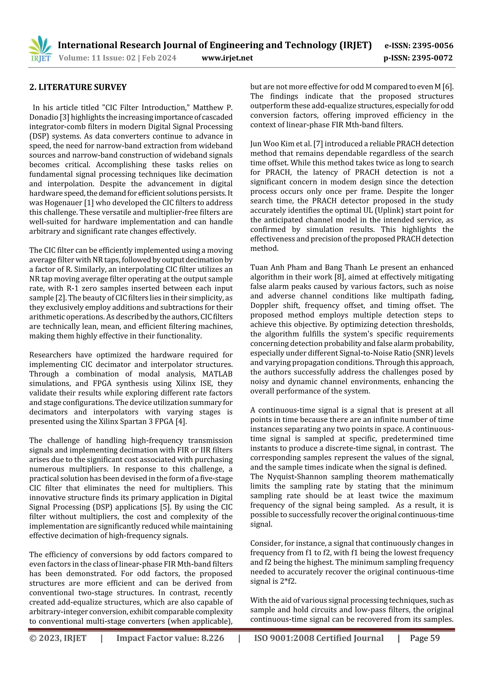 FIR filter-based Sample Rate Convertors and its use in NR PRACH | PDF