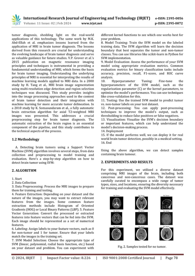 BRAIN TUMOUR DETECTION AND CLASSIFICATION | PDF | Free Download
