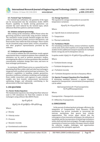 Advancements in CFD Analysis of Shell and Tube Heat Exchangers with ...