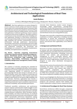 Architectural and Technological Foundations of Real-Time Applications ...