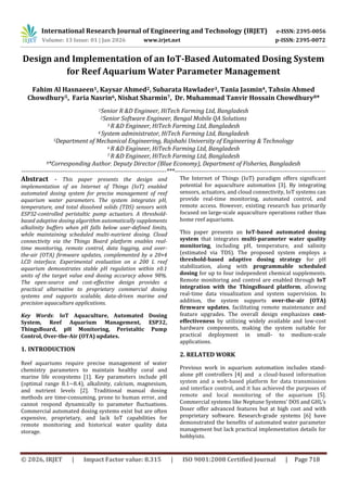 Design and Implementation of an IoT-Based Automated Dosing System for ...