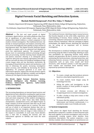 Digital Forensic Facial Sketching and Detection System. | PDF