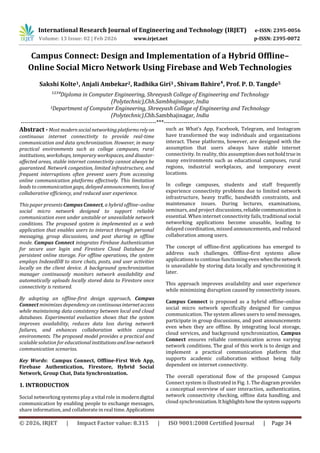 Campus Connect: Design and Implementation of a Hybrid Offline– Online ...