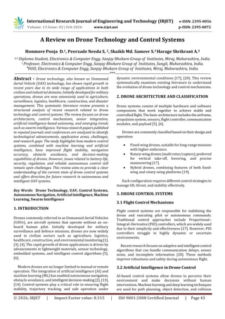 A Review on Drone Technology and Control Systems | PDF