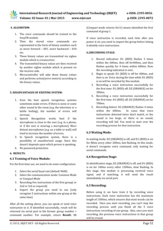 IRJET-Arduino based Voice Controlled Robot | PDF | Robotics | Technology & Computing
