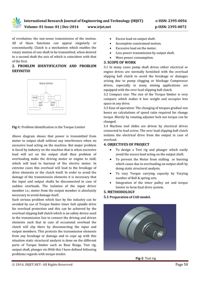IRJET-Design and Analysis of torque limiter timer belt spindle drive ...