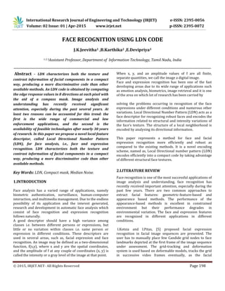 IRJET-Face Recognition using LDN Code | PDF