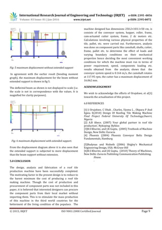 The Design, Construction and Computer –Aided Simulation of a Prototype Roofing Tile Machine | PDF