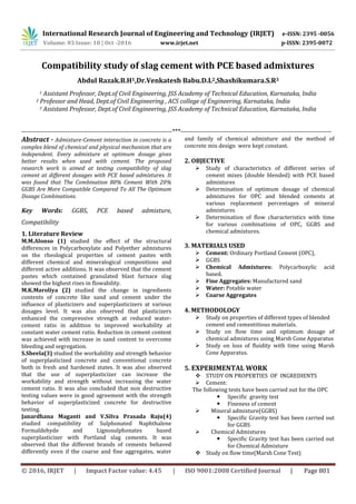 Compatibility study of slag cement with PCE based admixtures | PDF