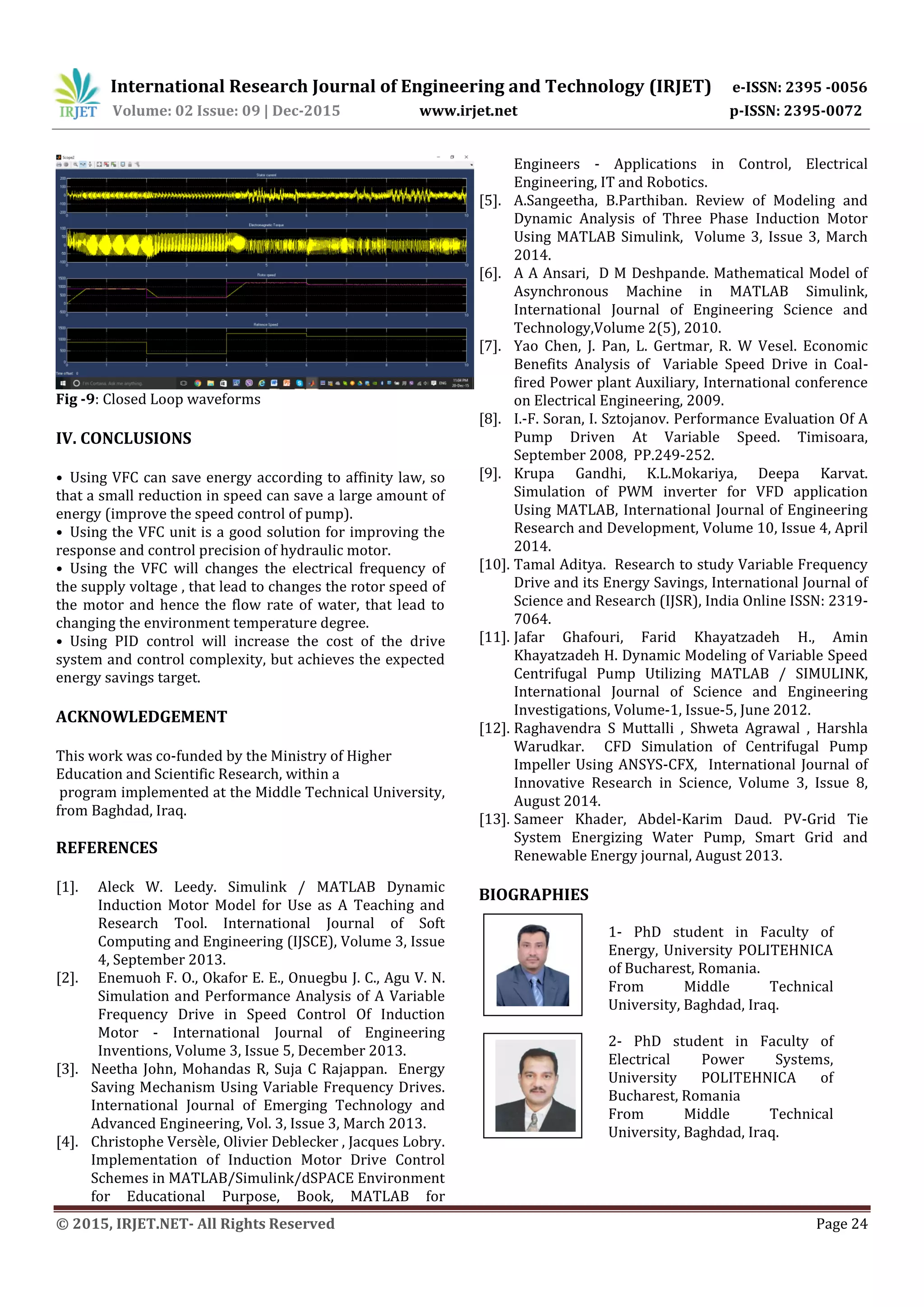 Dynamic Modeling Of Pump Drive System Utilizing Simulink Matlab Program Pdf