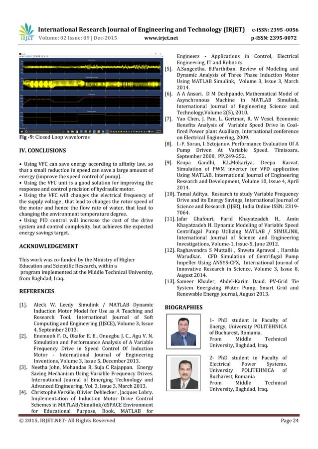 Dynamic Modeling of Pump Drive System utilizing Simulink/MATLAB Program | PDF