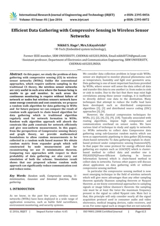 Efficient Data Gathering with Compressive Sensing in Wireless Sensor Networks | PDF