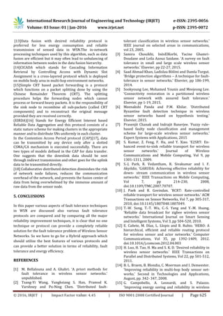 A Comparative Review on Reliability and Fault Tolerance Enhancement Protocols in Wireless Sensor ...