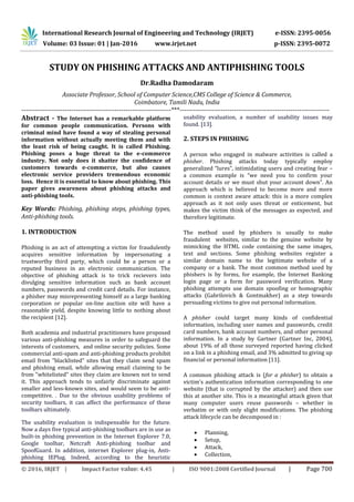 Study on Phishing Attacks and Antiphishing Tools | PDF