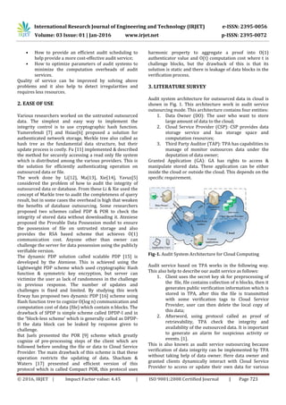 Development of Effective Audit Service to Maintain Integrity of Migrated Data in Cloud | PDF